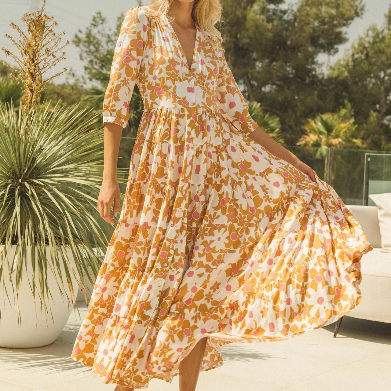 Priced to sell 💖Grace and co Orange and white floral... | Depop