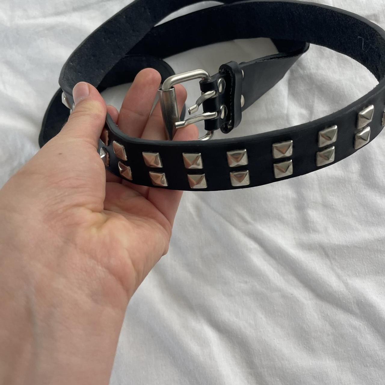 Men’s studded leather belt. - Depop