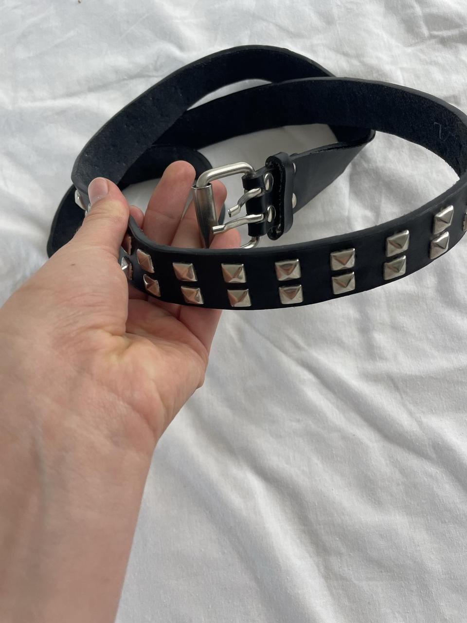 Men’s studded leather belt. - Depop