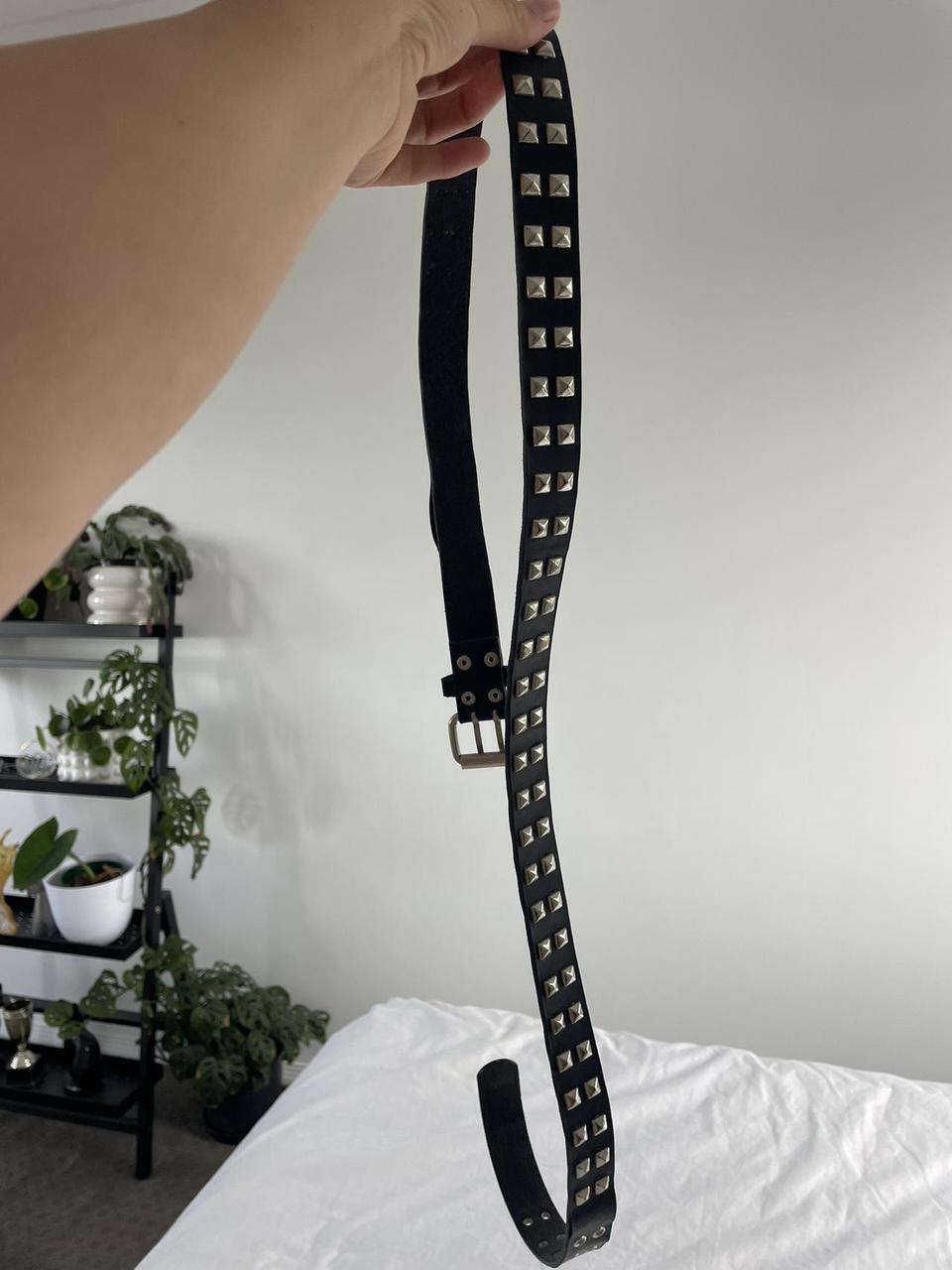 Men’s studded leather belt. - Depop