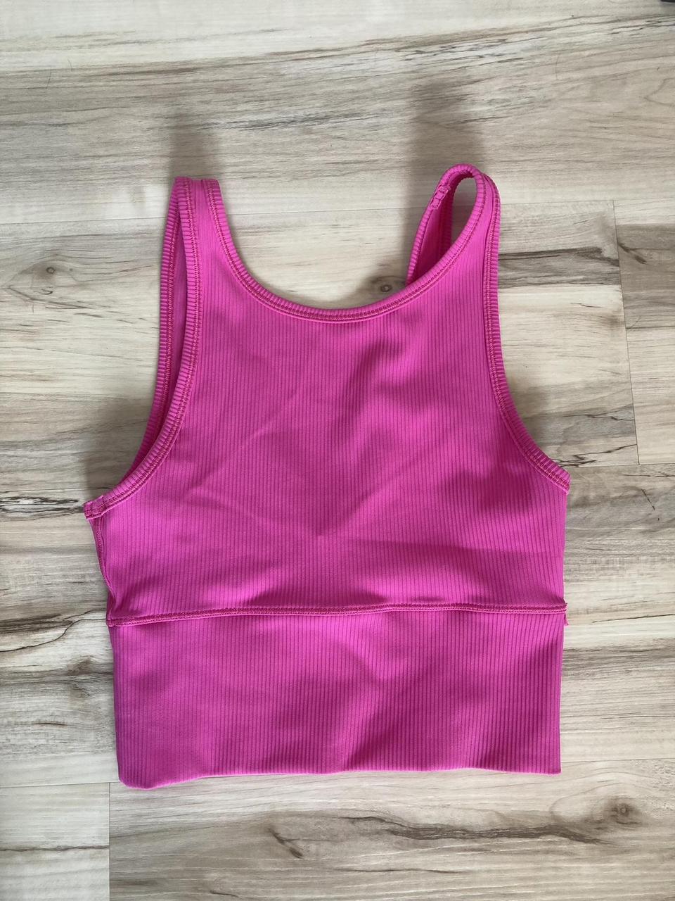 Super cute sonic pink Lulu tank in size 4. Perfect... - Depop