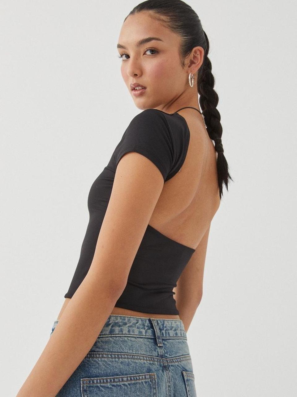 Backless supre top purple RP:$25 Work once - Depop