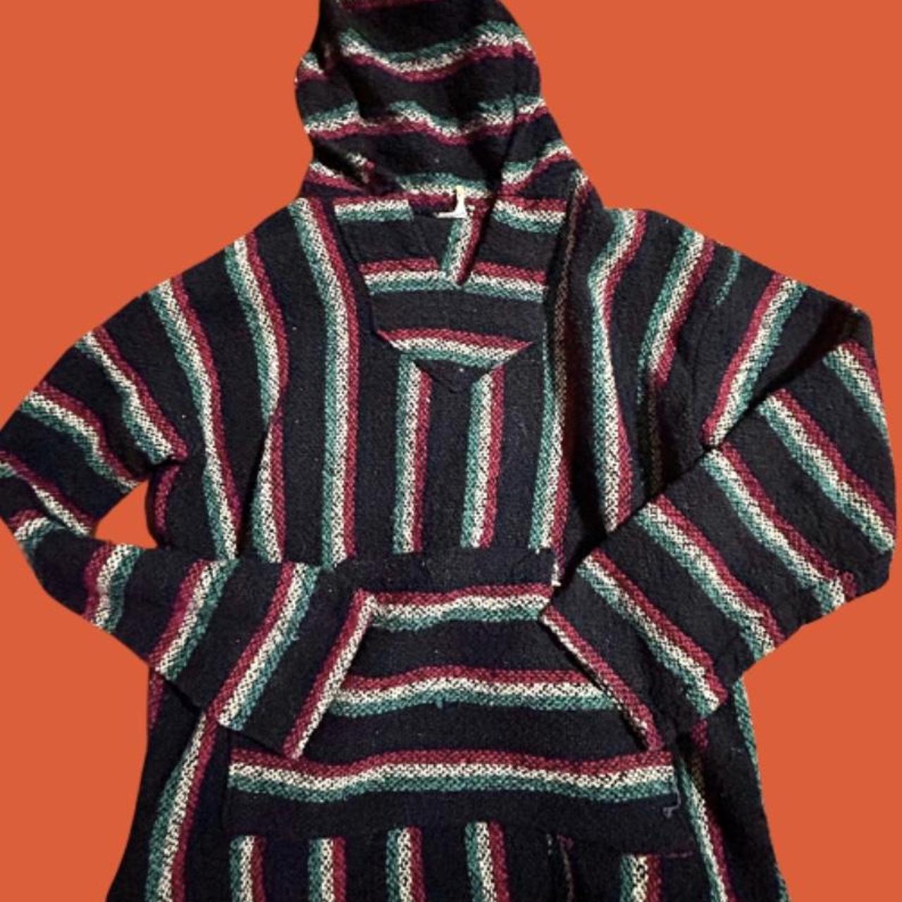 Rasta color Baja hoodie #hippie #drugrug #bajahoodie - Depop