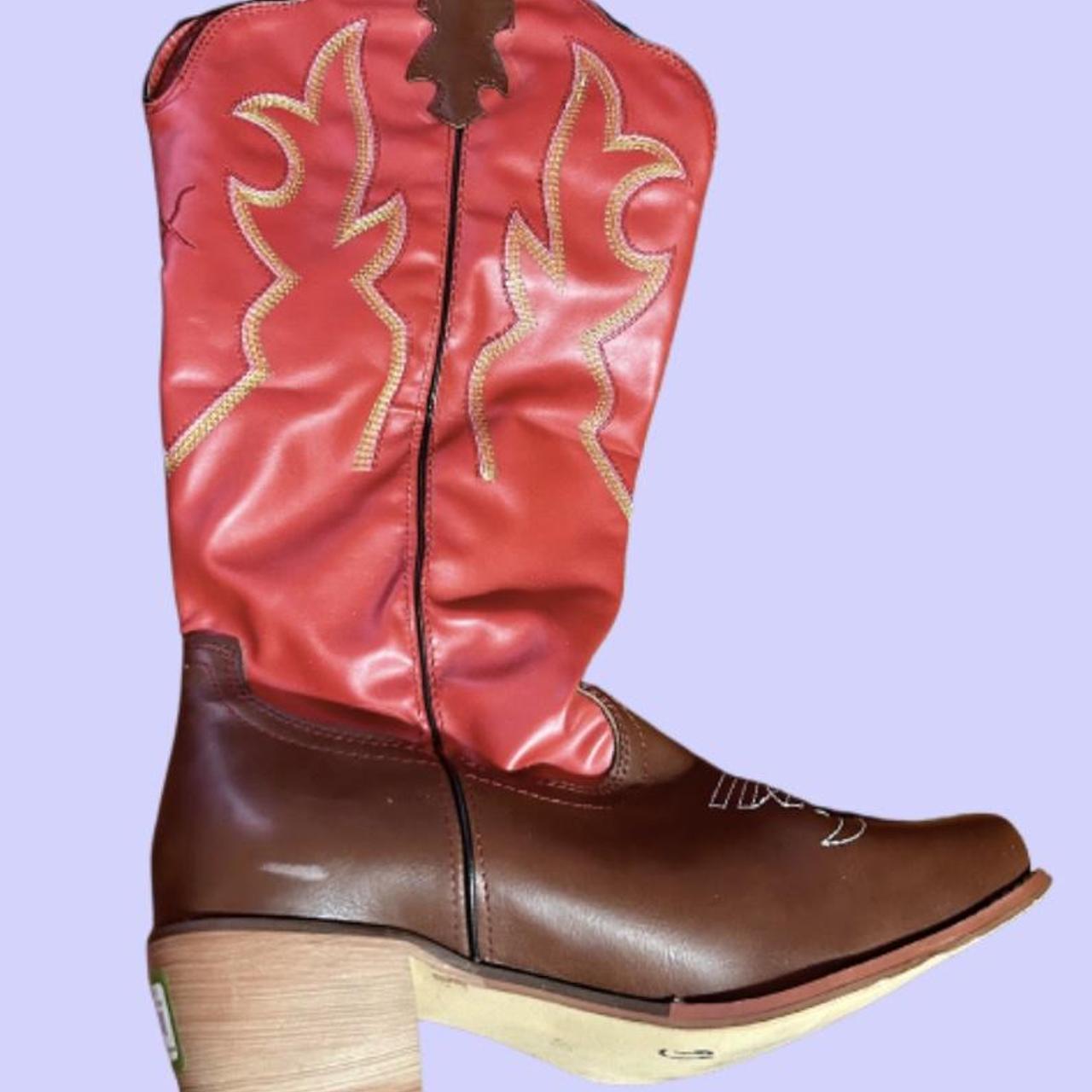 Bright red cowboy boots #western #cowboyboots - Depop