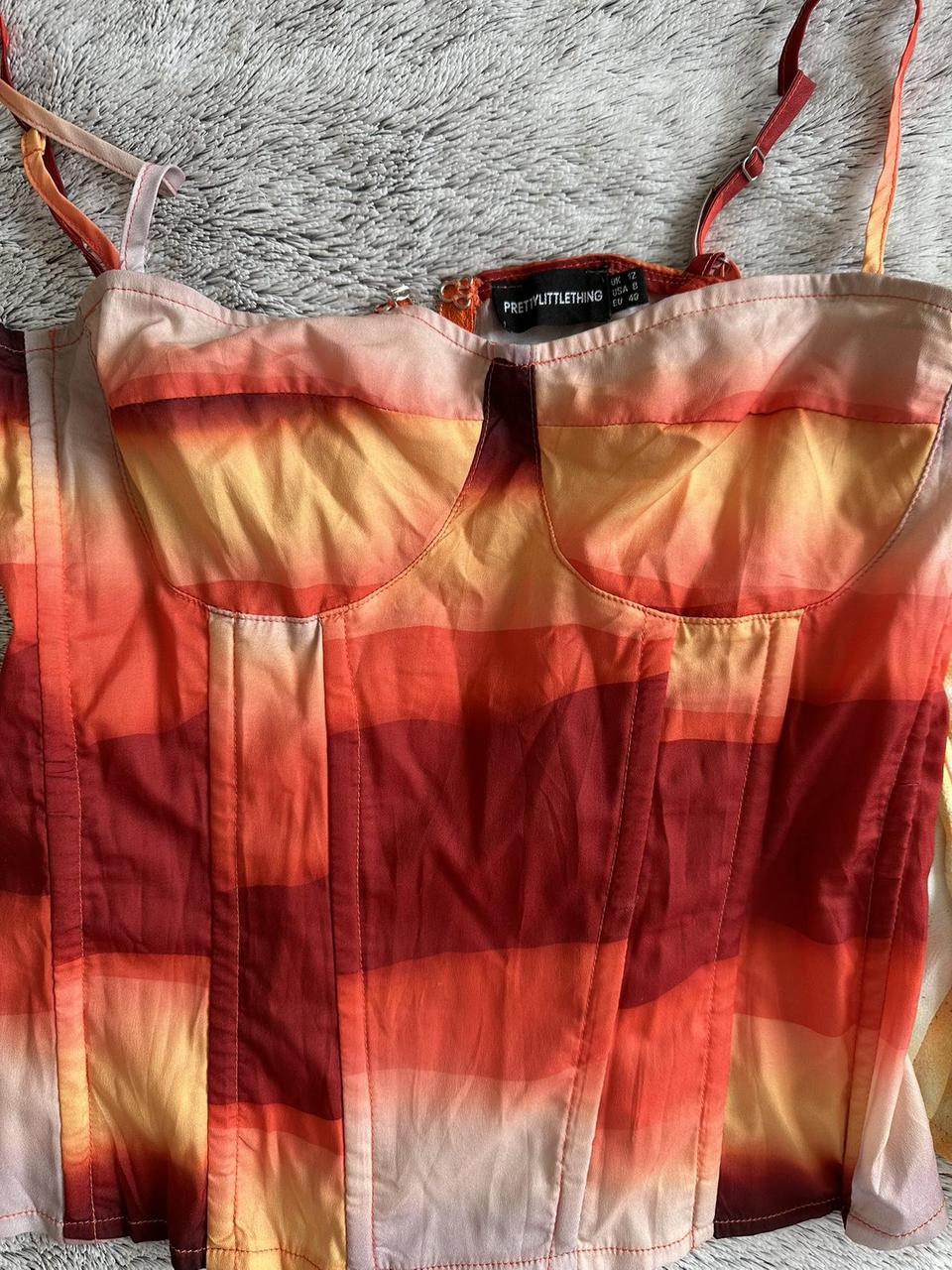 Plt structured patterned satin corset tops bundle... - Depop