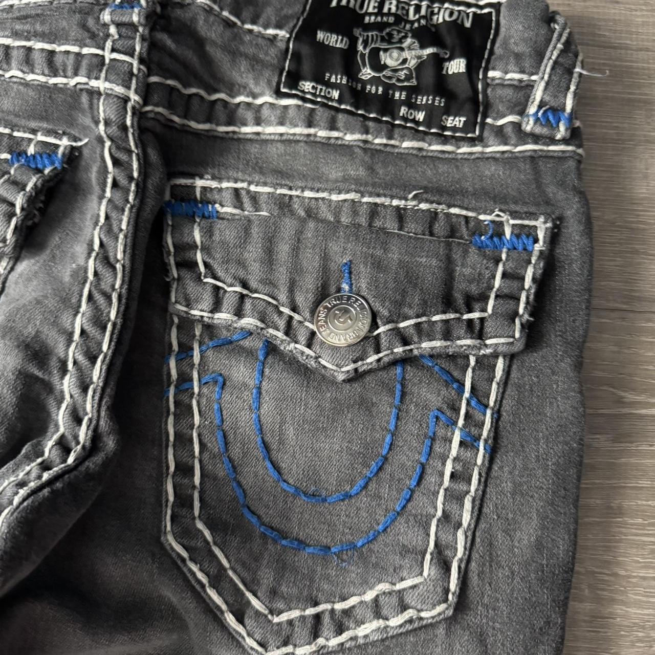 Grey and blue True Religion jeans Lenght:41 inch Leg... | Depop