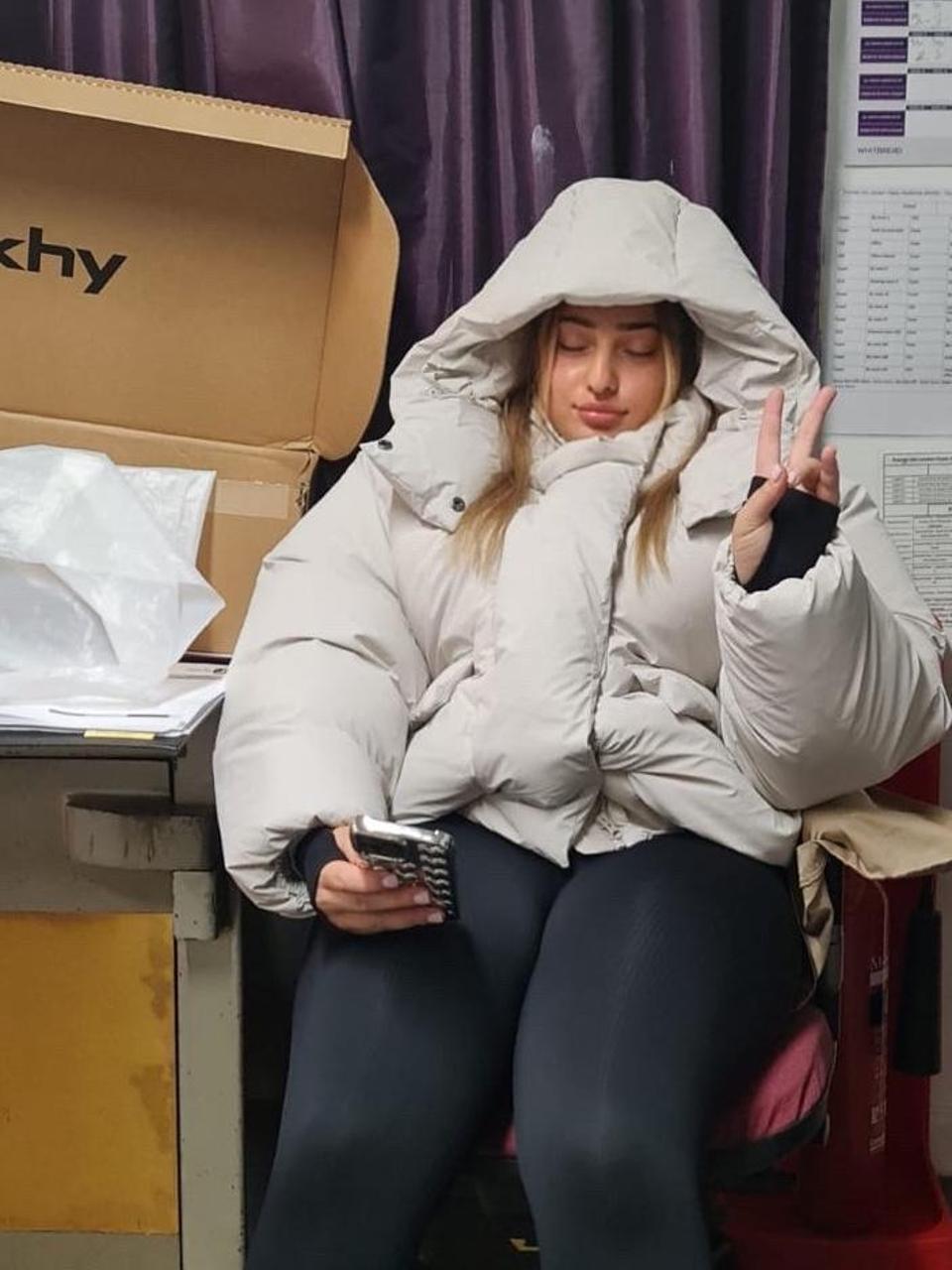 Khy puffer in stone. brand new still in the box with... - Depop