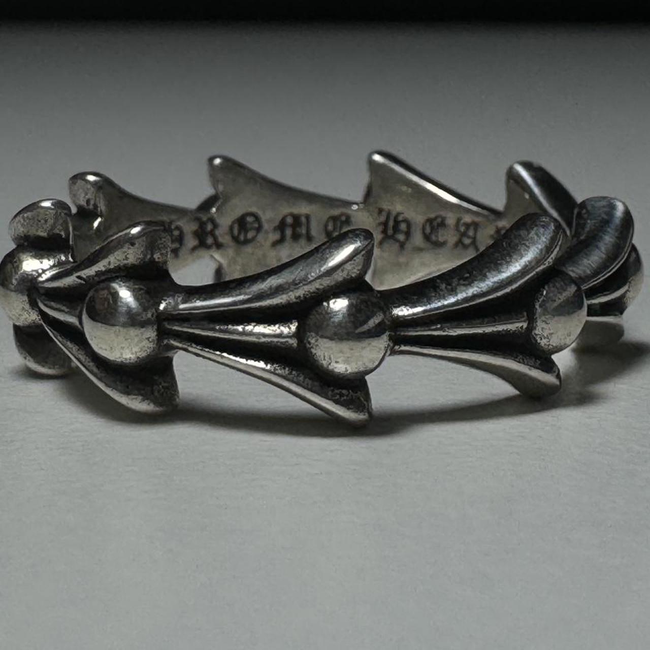 Chrome Hearts Cross Tail Ring Size US 8 Sterling... - Depop
