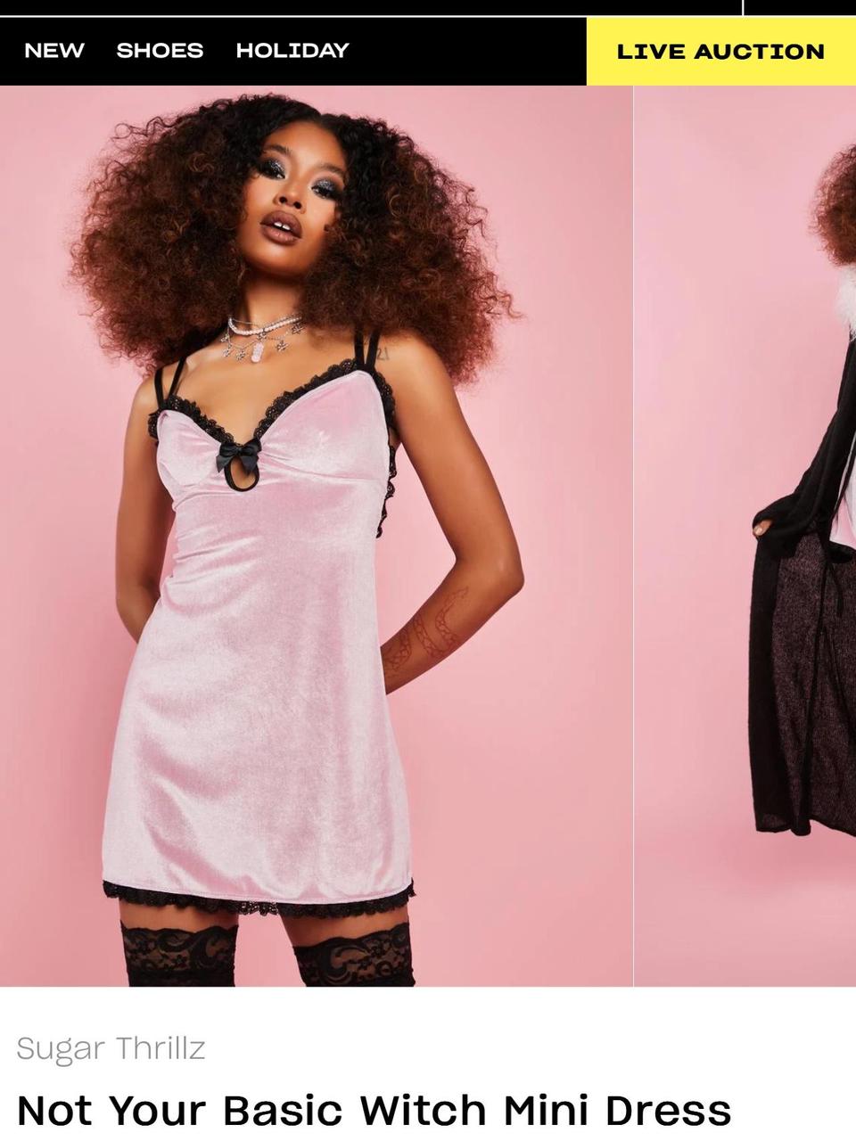 Dolls Kill / Sugar Thrillz Pink Mini Dress... - Depop