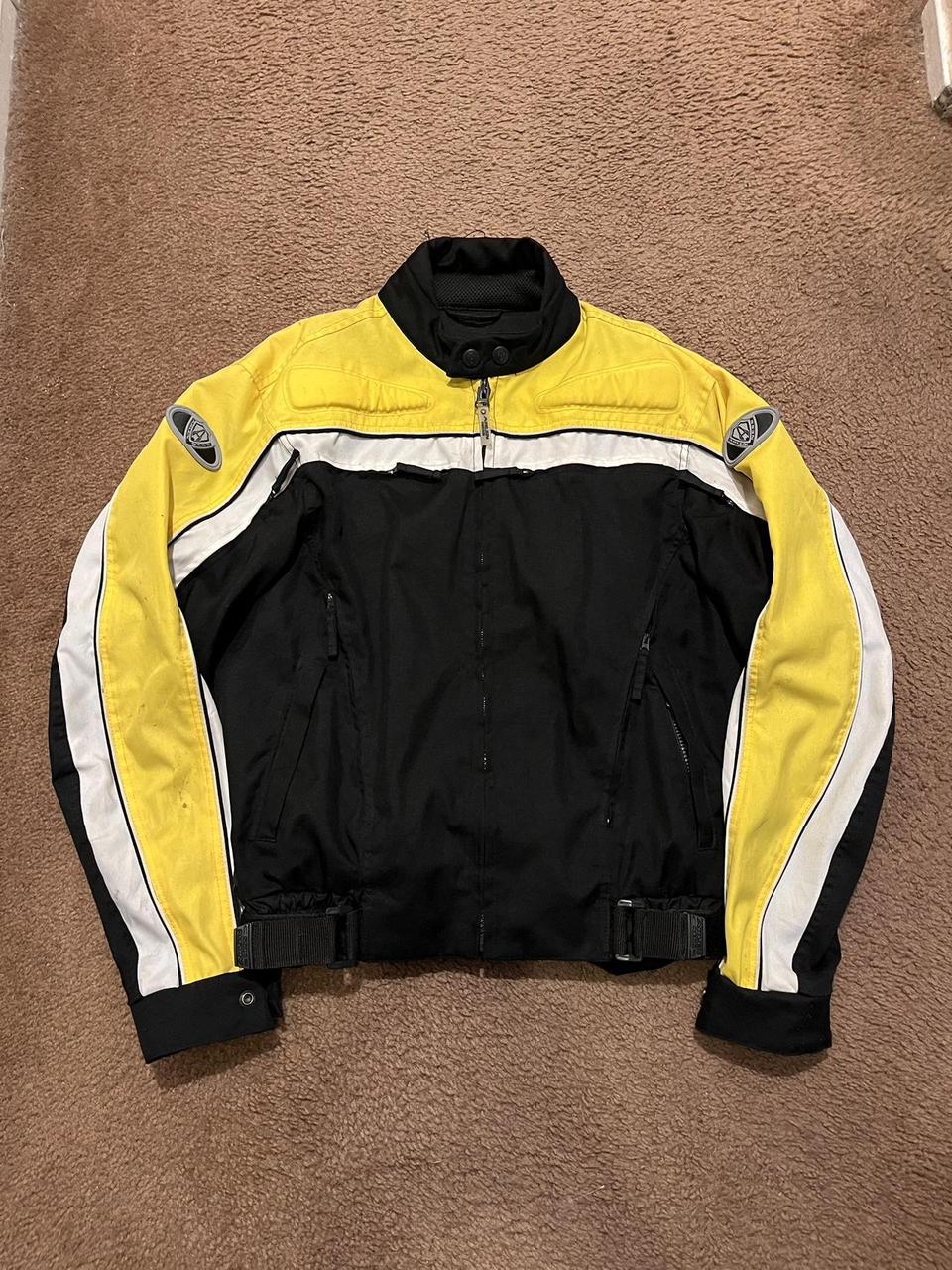 Yellow and Black Racer Jacket (SIZE M) $60 - Depop