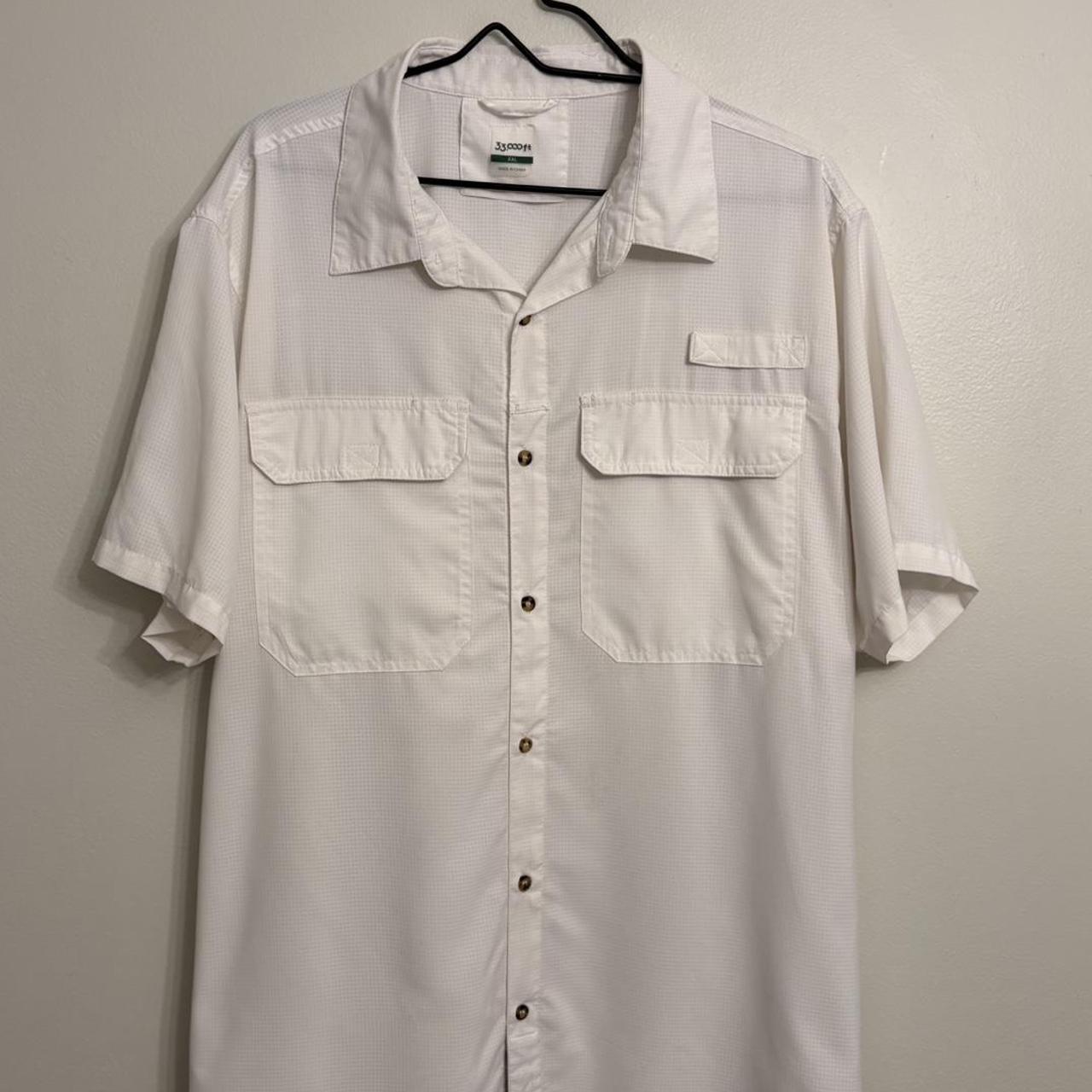 White button up short sleeve shirt, men’s size XXL,... | Depop