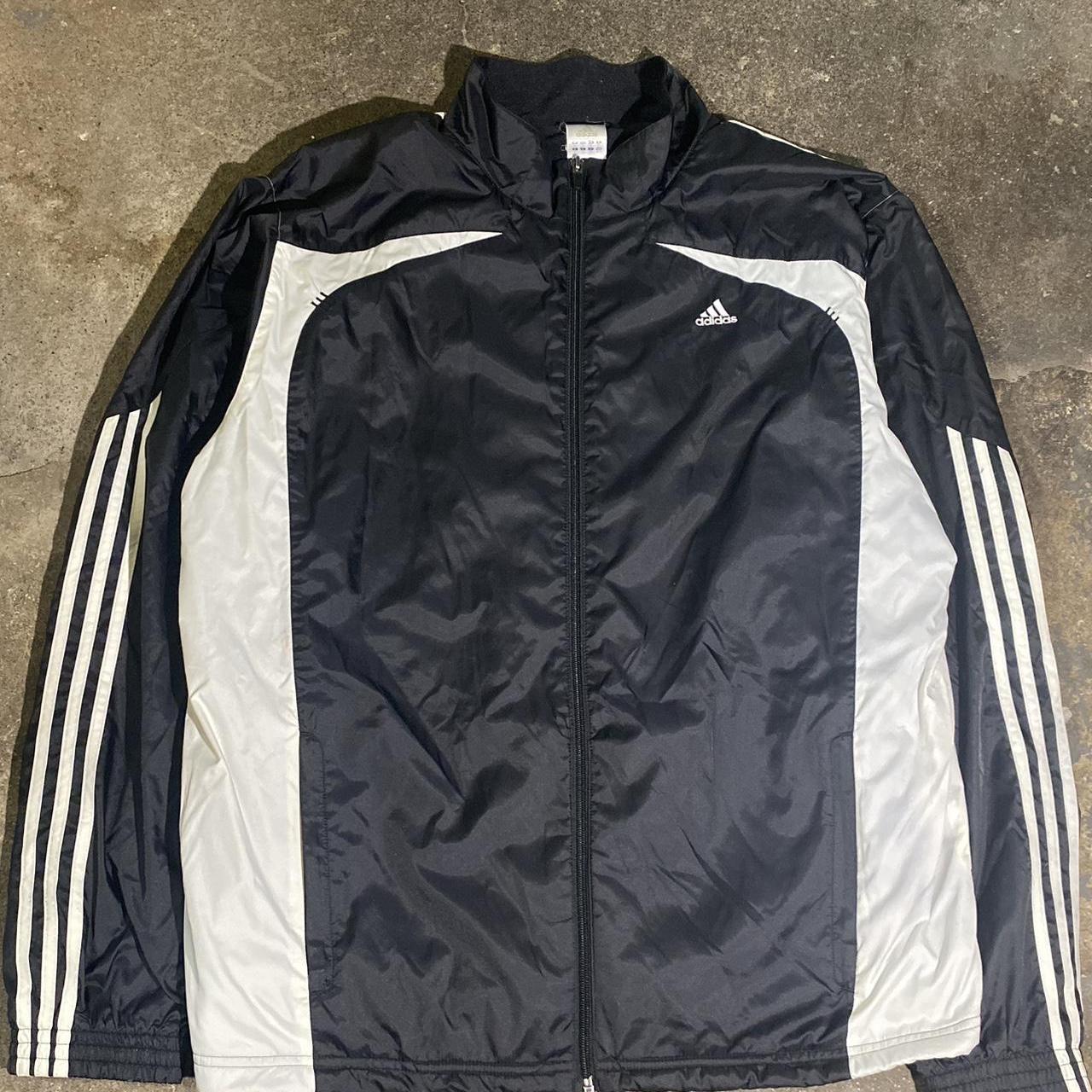 Vintage Black and white Adidas jacket #retro | Depop