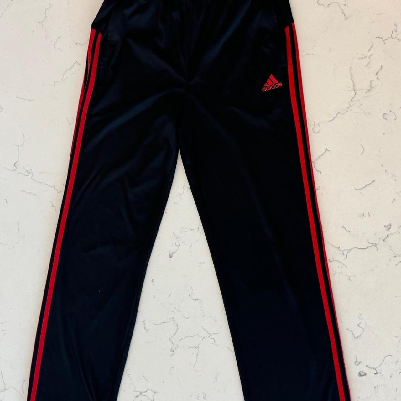 Black and red Adidas track pants | Depop
