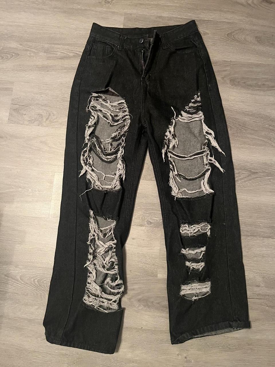 Black heavily ripped jeans. Paid ≈$20 for these.... - Depop