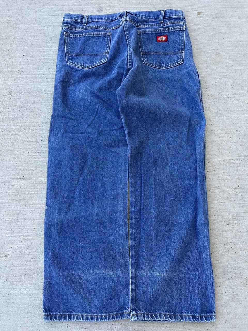 Blue Dickies Denim Straight Leg Jeans With A Loose Depop
