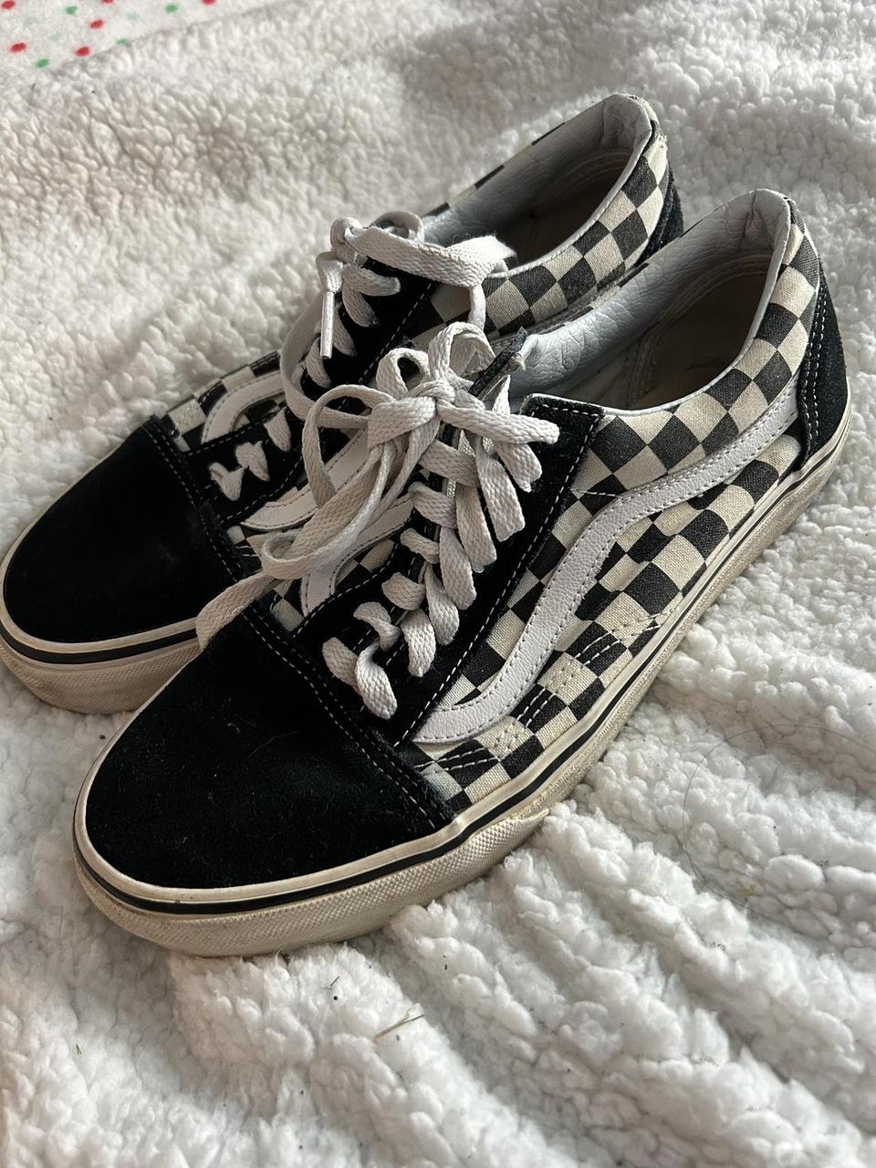 Black and white checkered Vans I bought them... - Depop