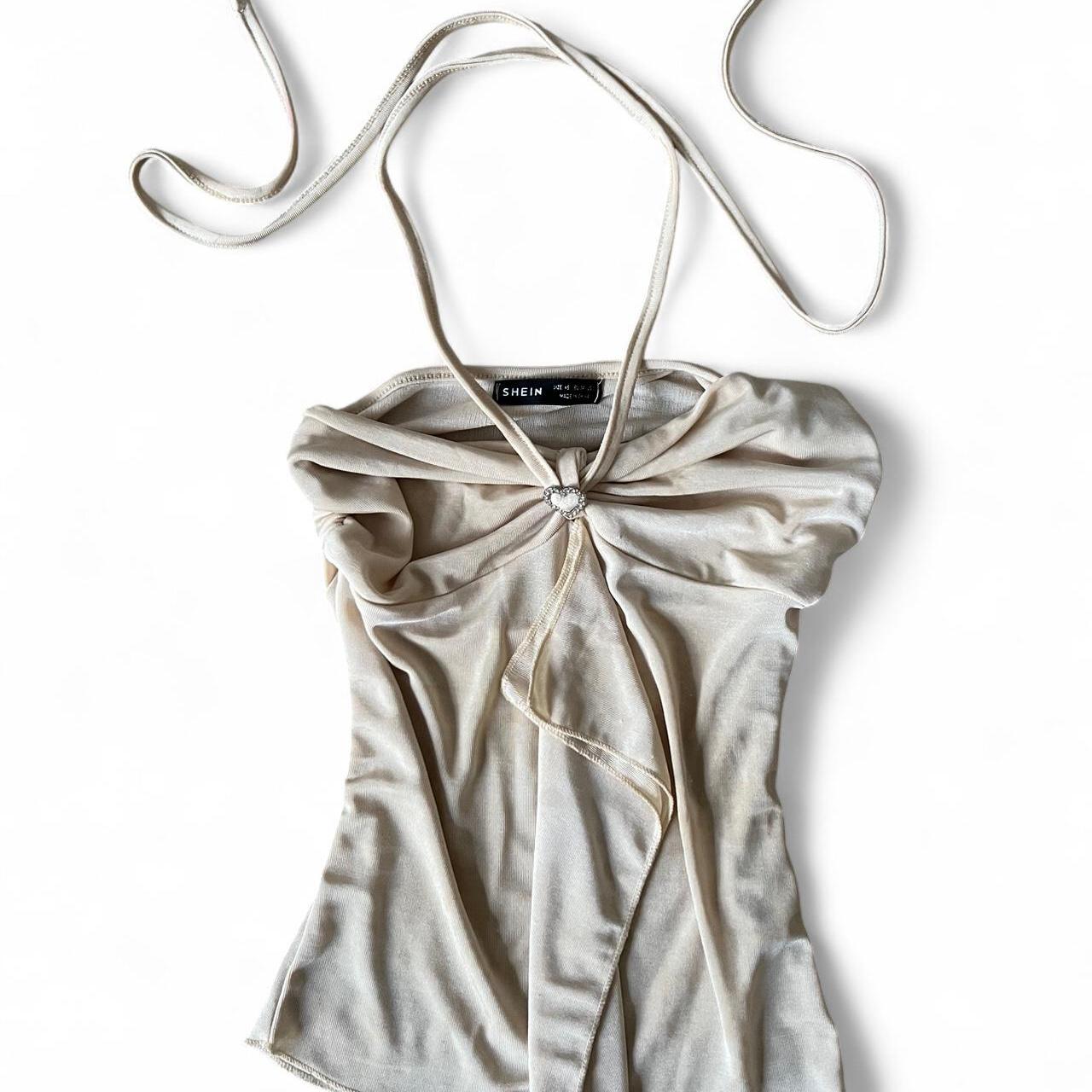 Cream halter top with ties from SHEIN ! 🤍 🪽... | Depop