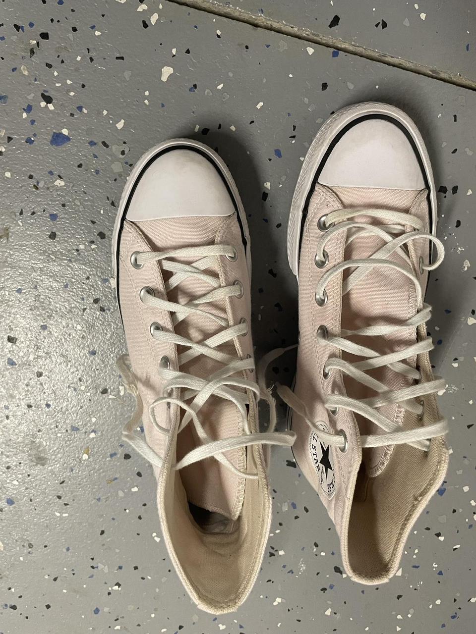 Light pink platform converse size 7 they are in okay... - Depop