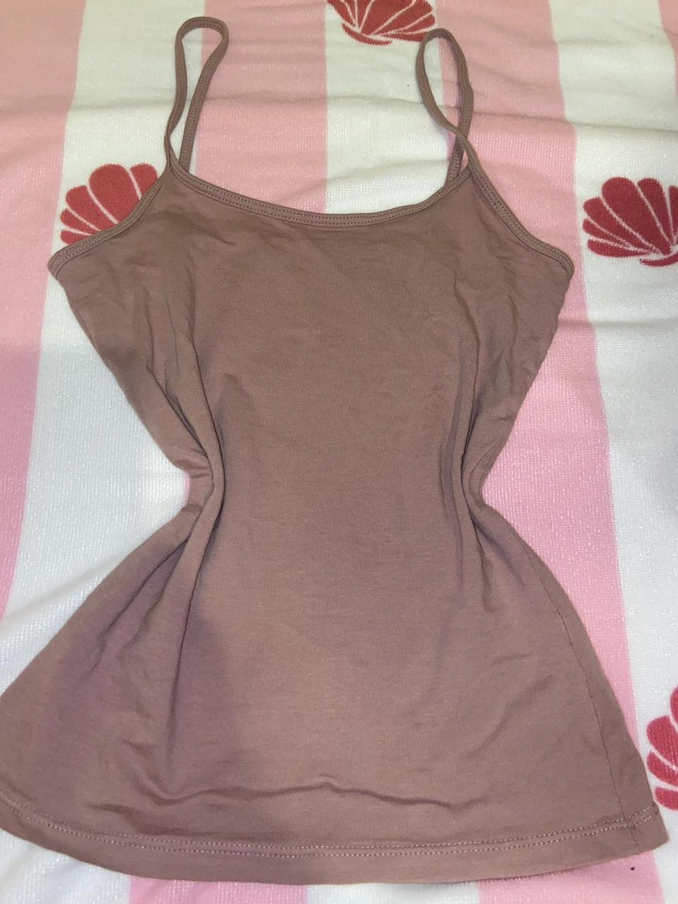xxs/xs primark basic pinky brown tank cami top 🩰... - Depop