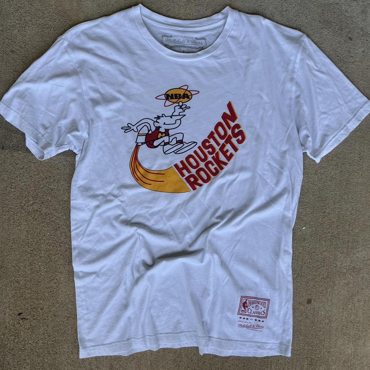 Vintage White Hardwood Classic Houston Rockets tee... | Depop
