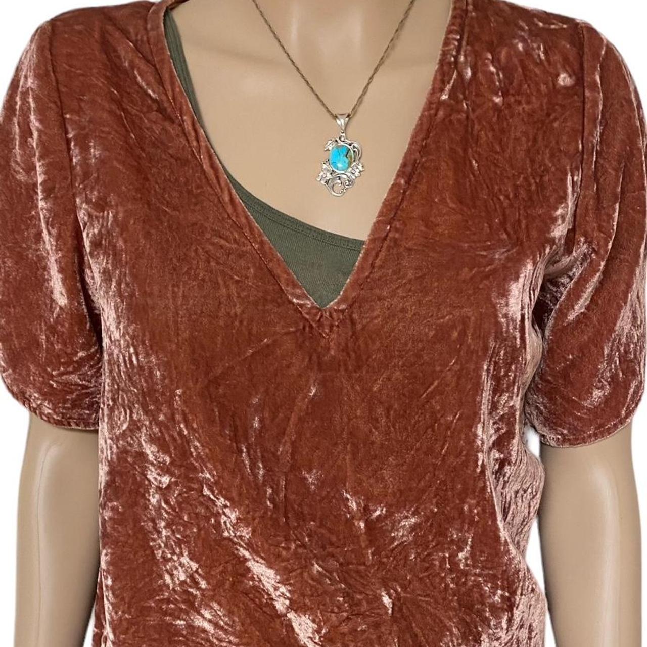 Mauve velvet bohemian blouse size small Maxwell brand - Depop