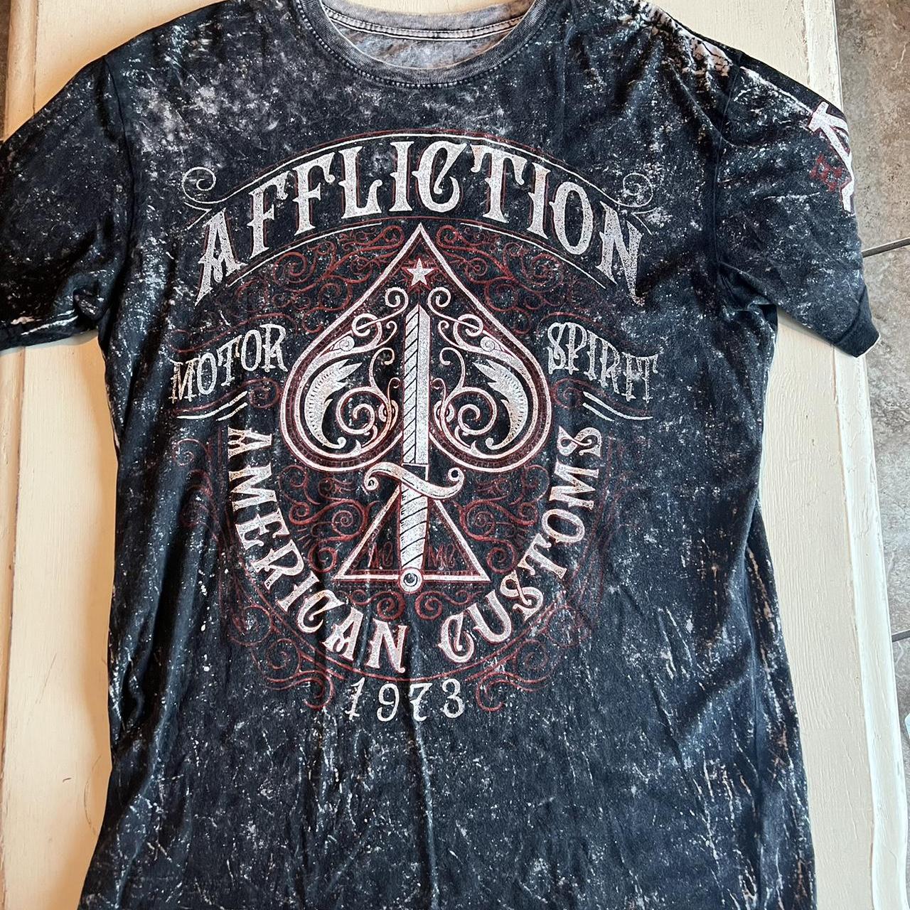 AFFLICTION “AMERICAN CUSTOMS” SHIRT SIZE L - Depop