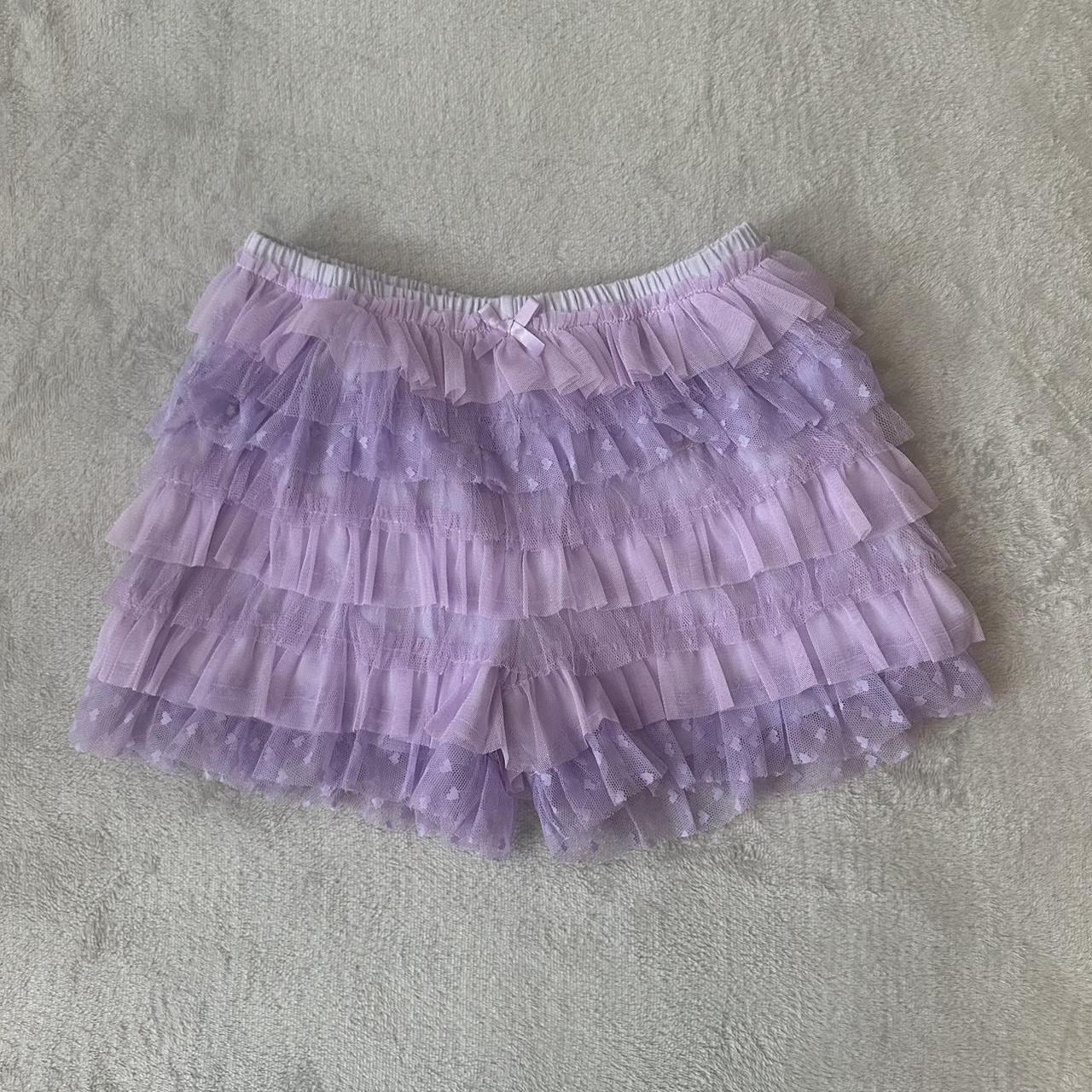 purple bloomers shorts with cute bow details by... - Depop