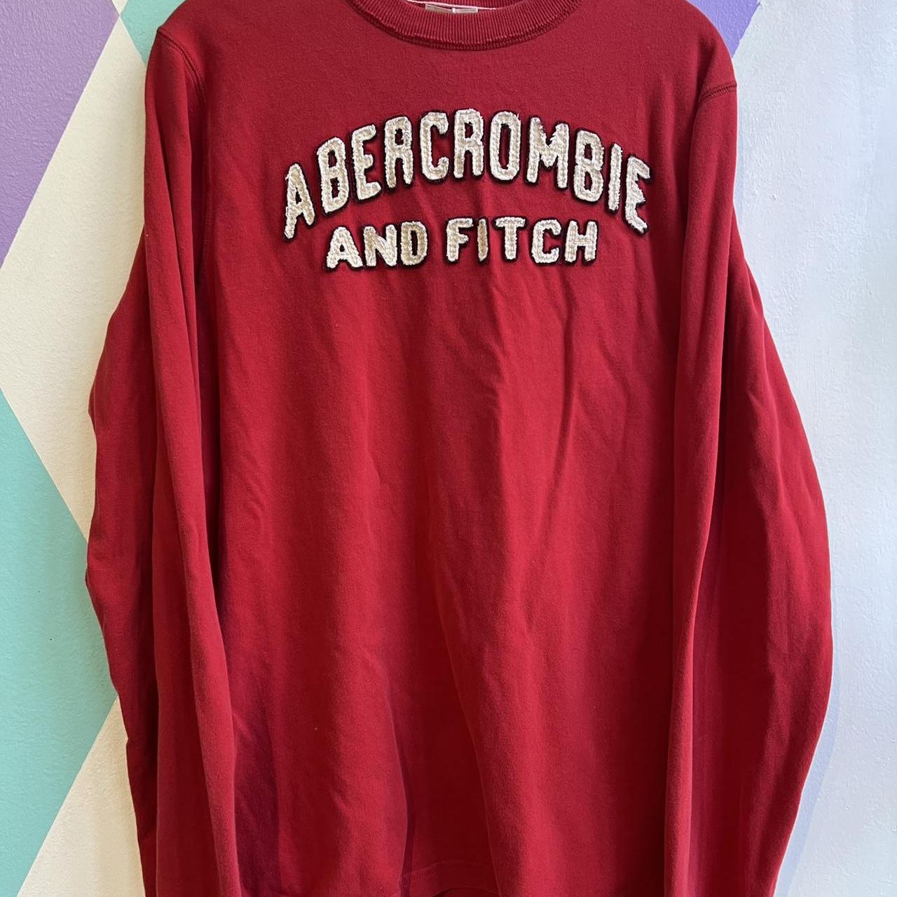 Red Abercrombie & Fitch long sleeve muscle tee | Depop