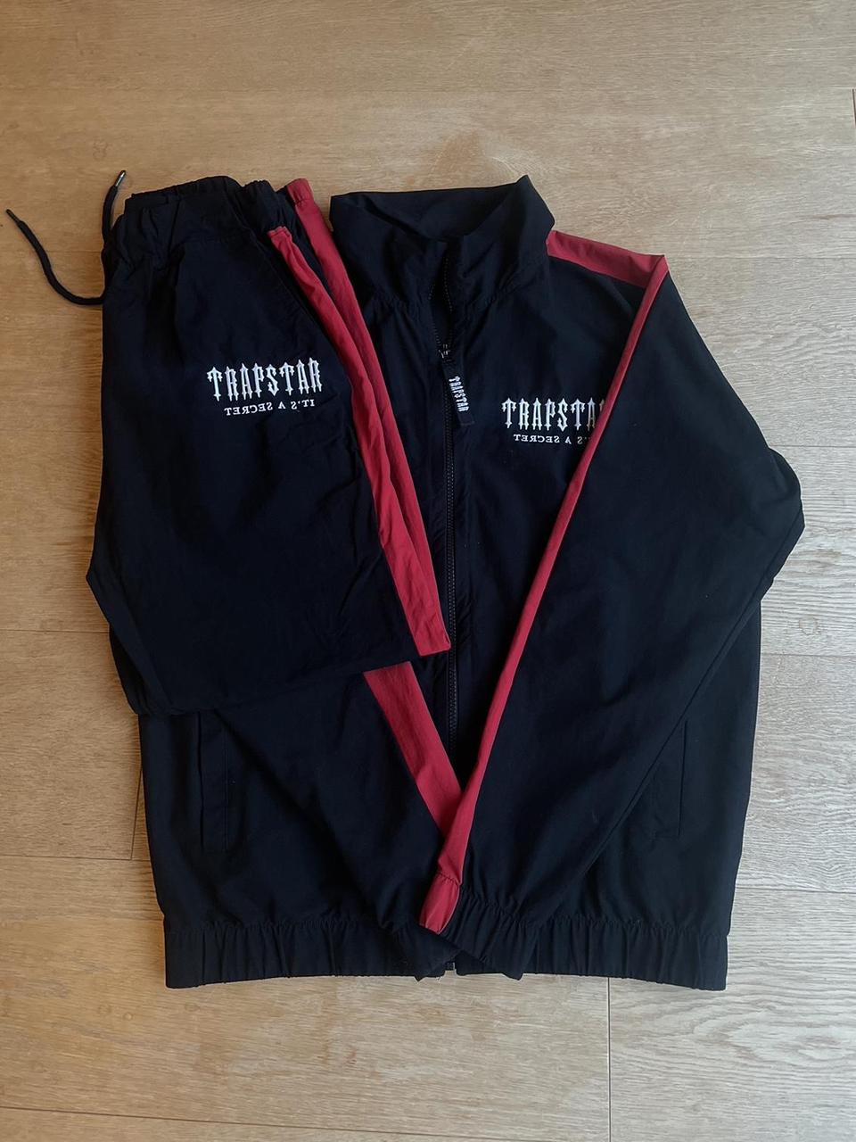 OG Trapstar Shell Suit Black & Red ⚫️🔴 Condition 8/10... - Depop
