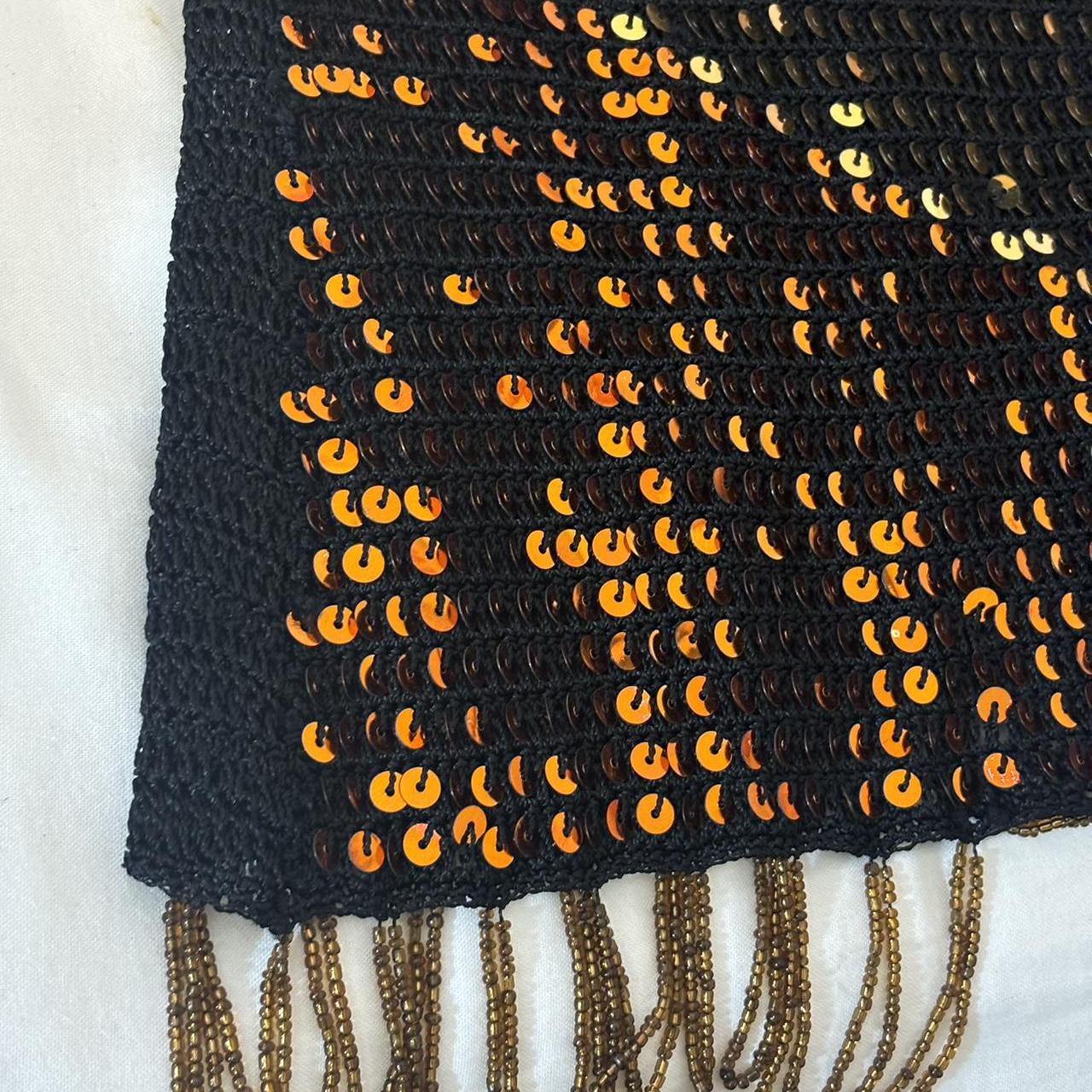 y2k vintage sequin embellished cami top/beach throw... | Depop