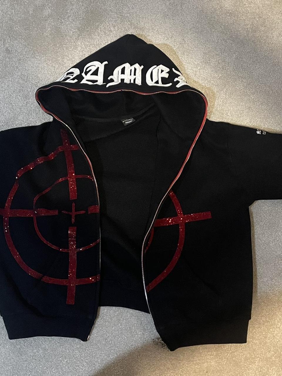 XL Named Collective Rhinestone Rare Hoodie... - Depop