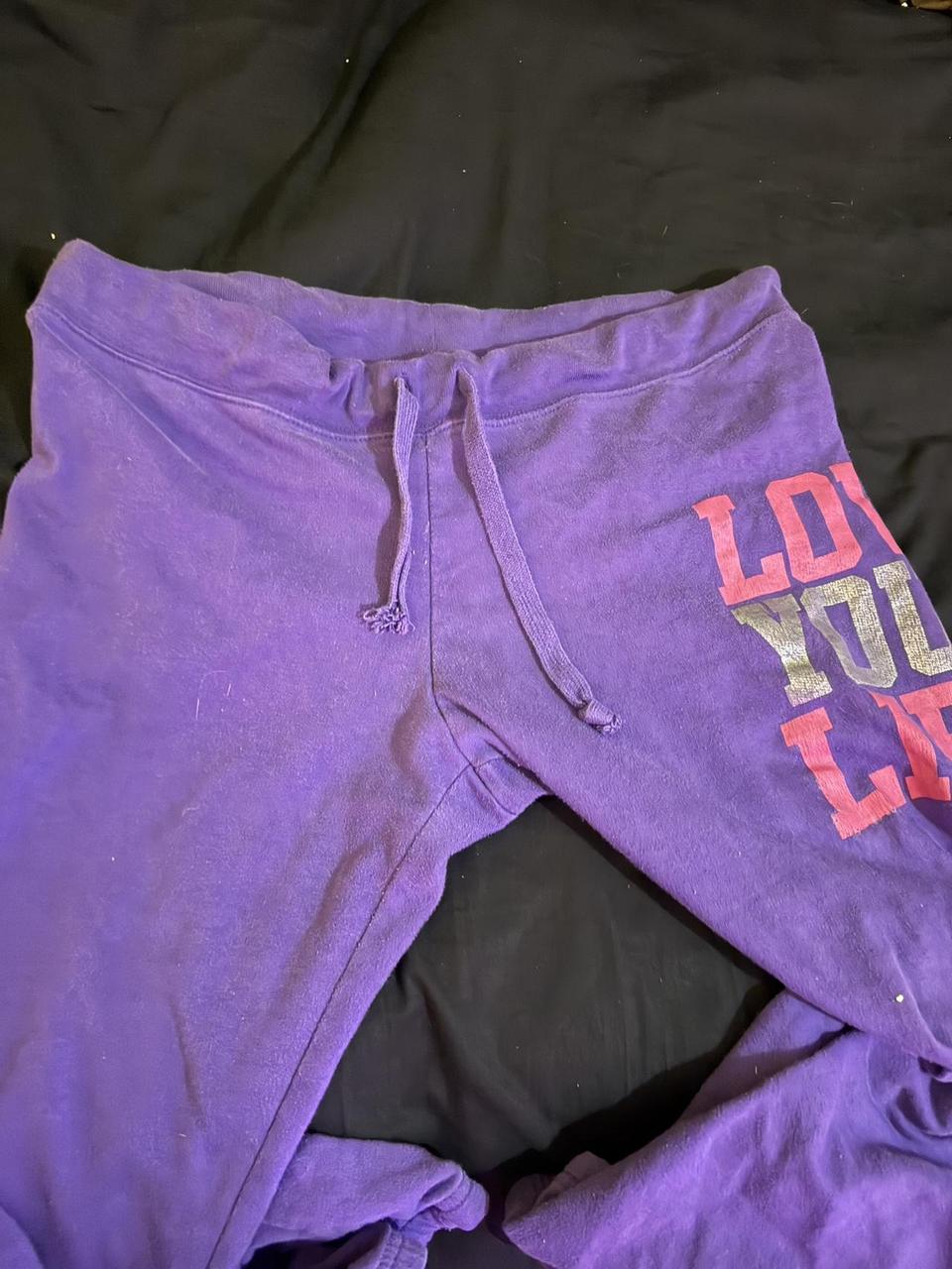 Rue 22 XL purple jogger sweat pants with pink and... - Depop