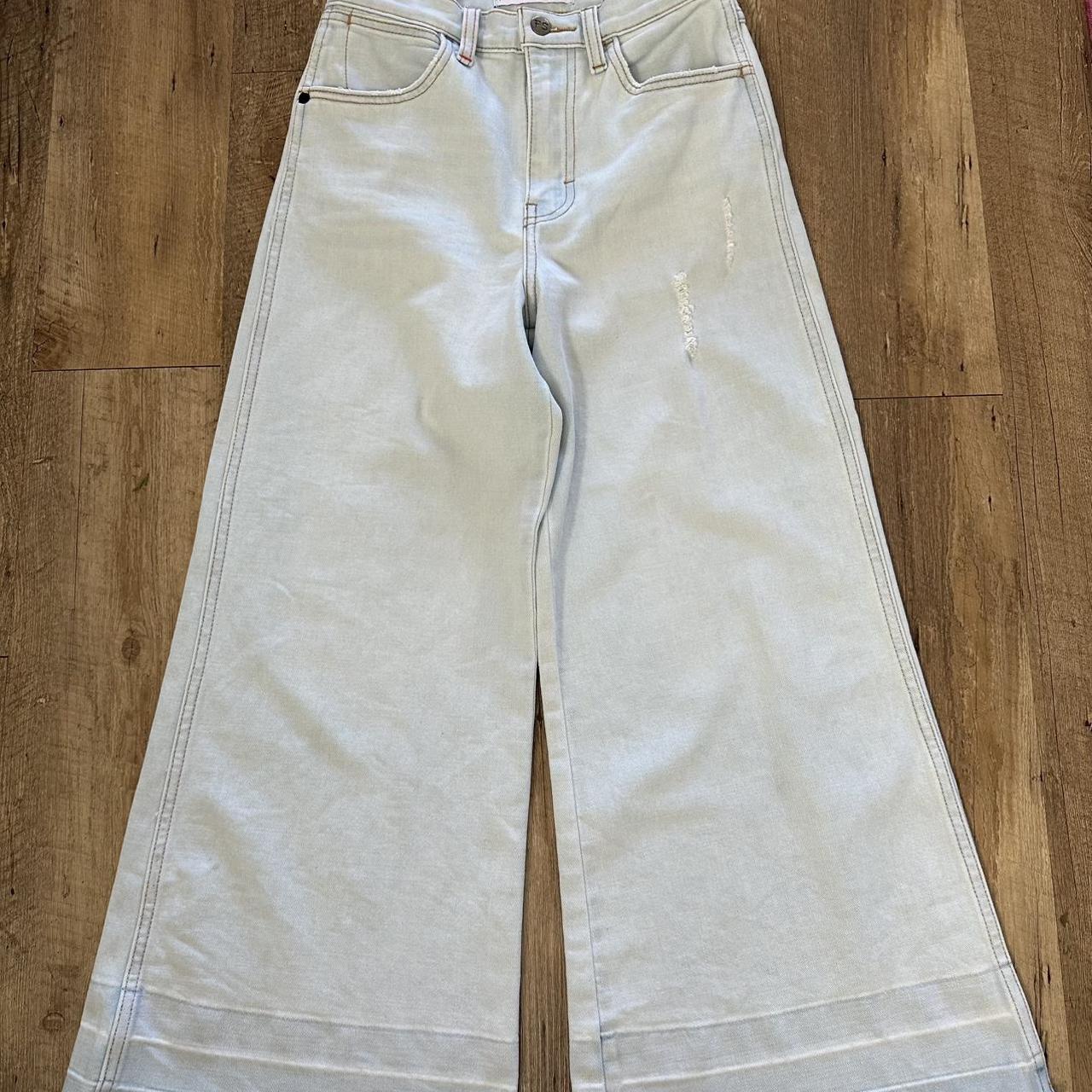 Fred Segal + Wrangler collab - light wash wide leg... | Depop