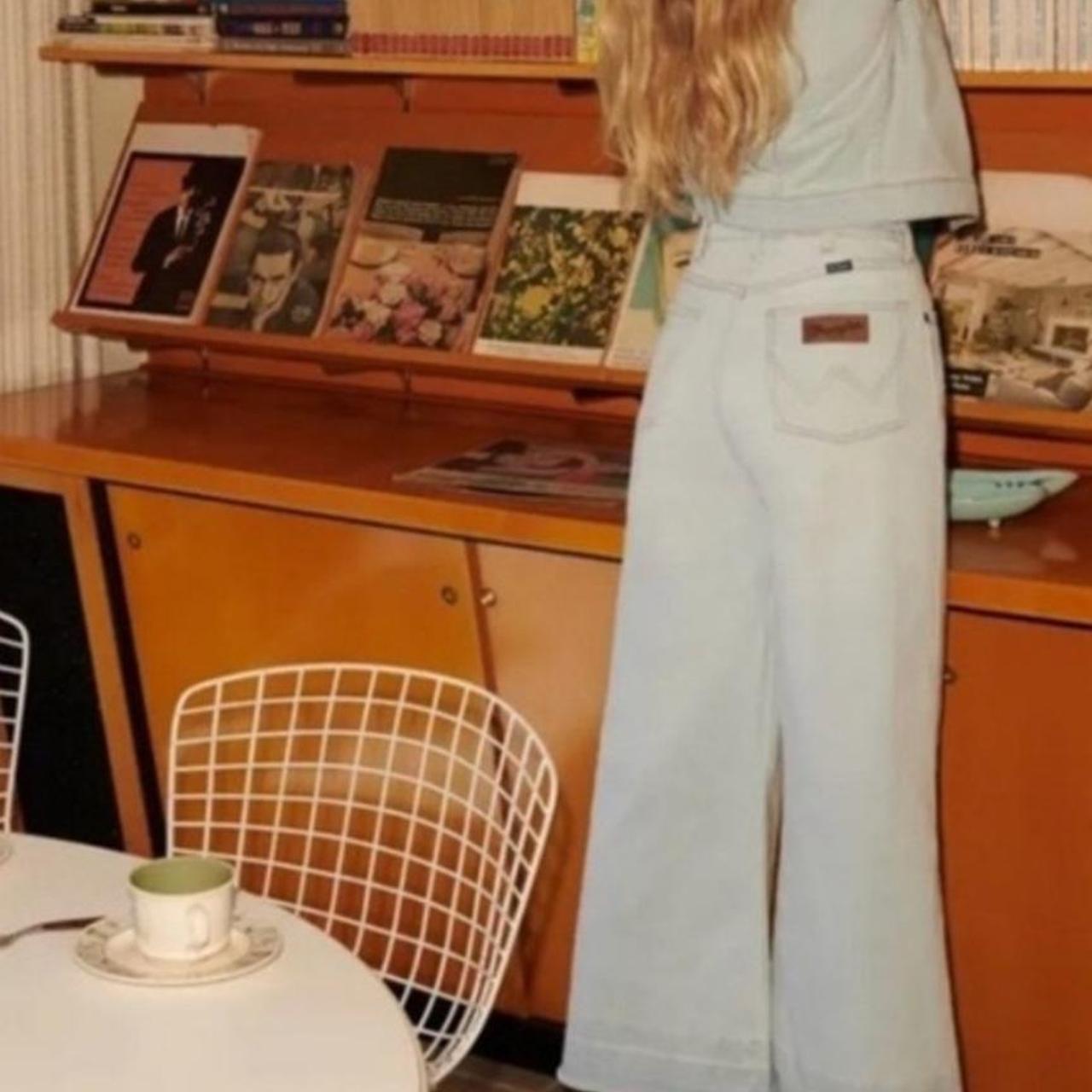 Fred Segal + Wrangler collab - light wash wide leg... | Depop