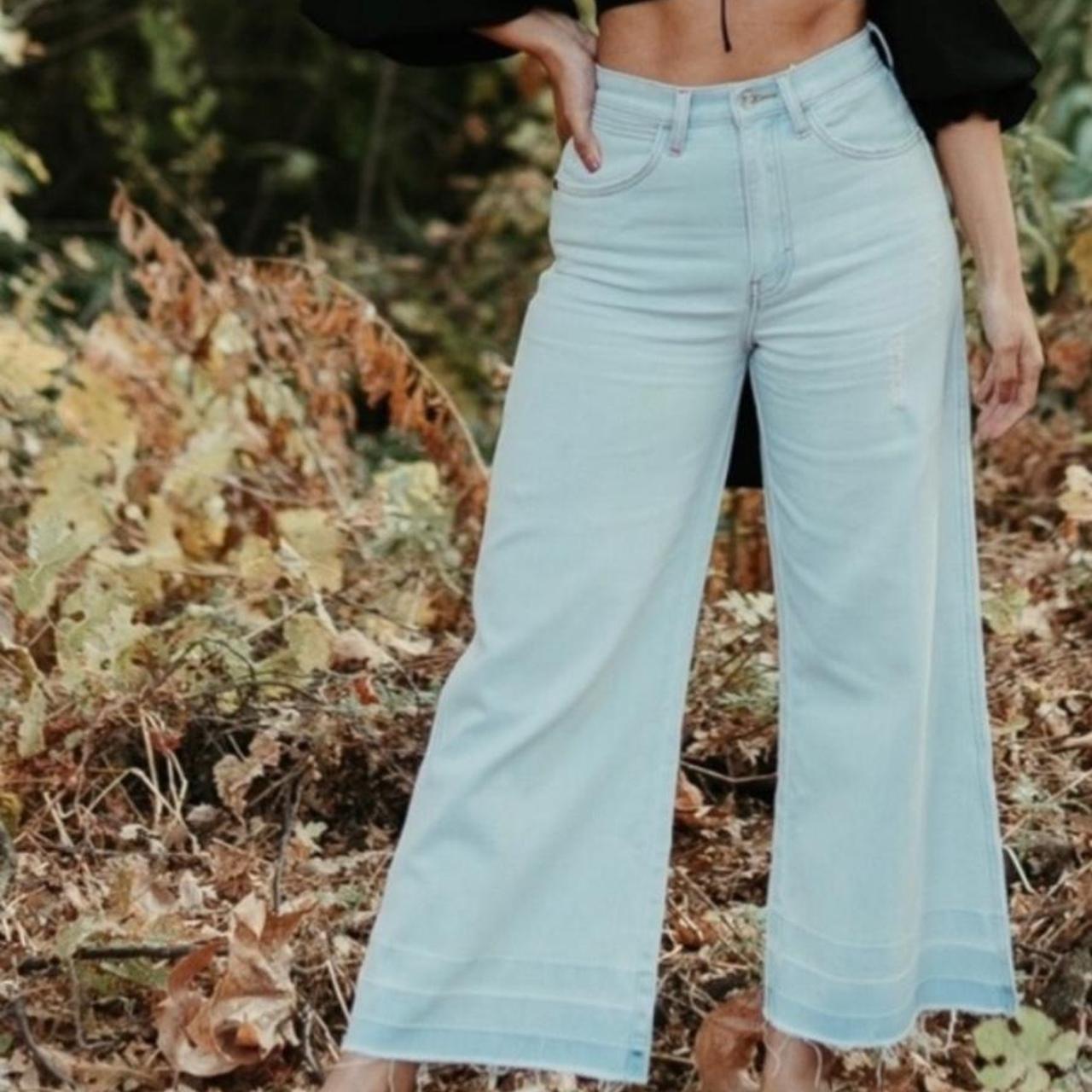 Fred Segal + Wrangler collab - light wash wide leg... | Depop