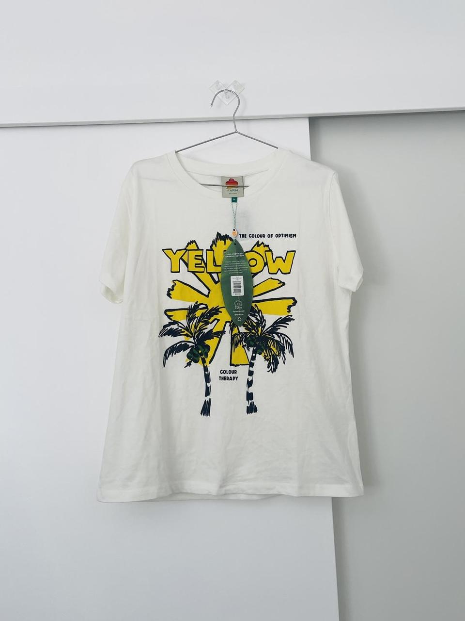 Farm Rio - Graphic Tee / Shirt - Yellow Sun Color... - Depop