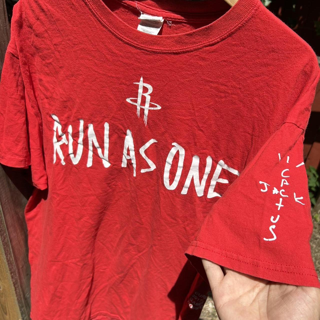 Houston Rockets x Travis Scott Run As One Tee Rare... | Depop