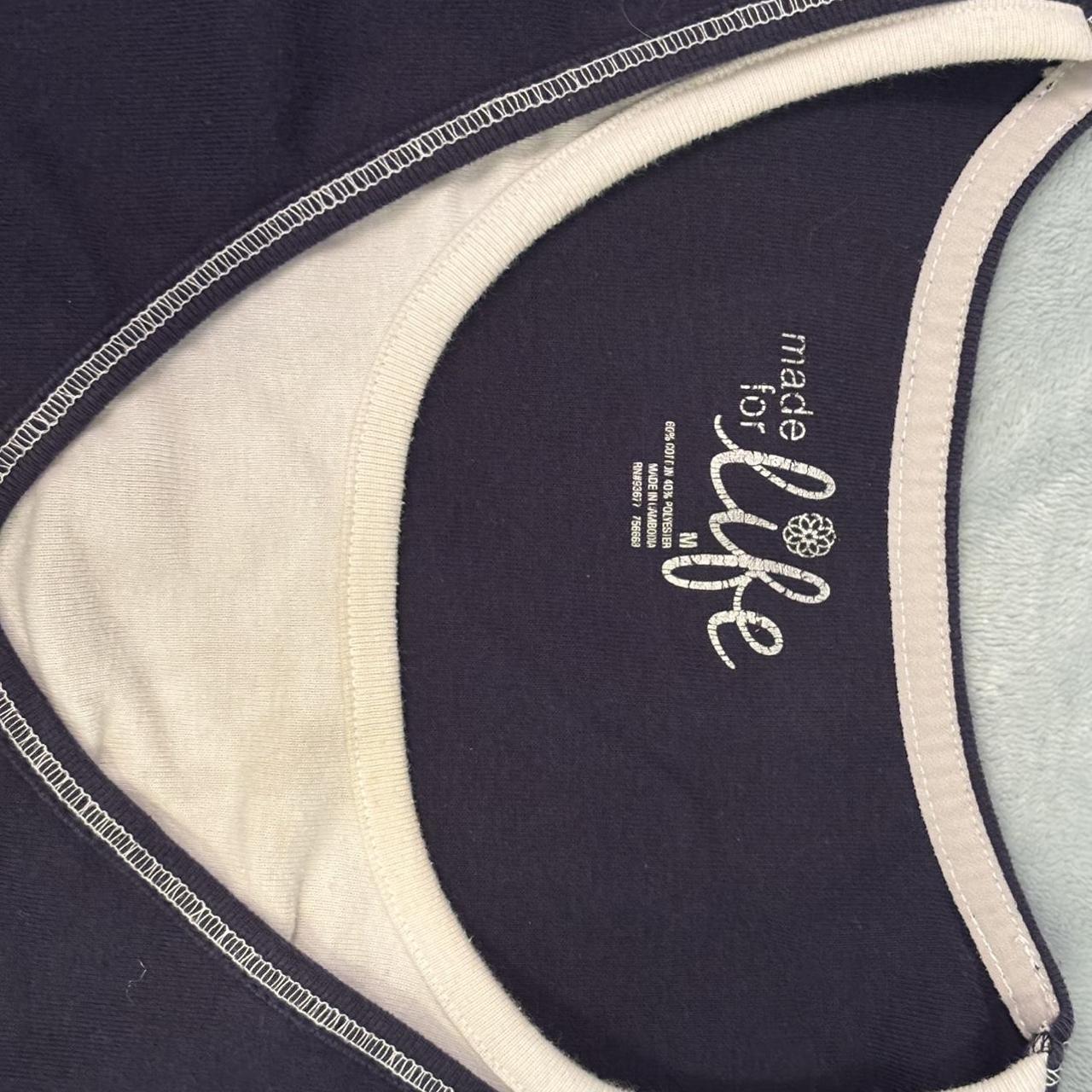 Made for life navy and white two layered shirt #y2k... | Depop