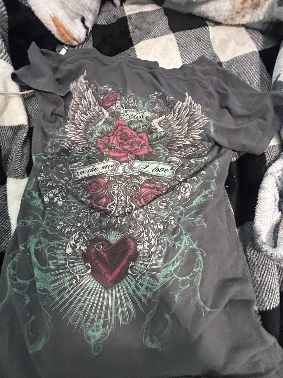 grey brad butter medium shirt kinda baggy and deep v... - Depop