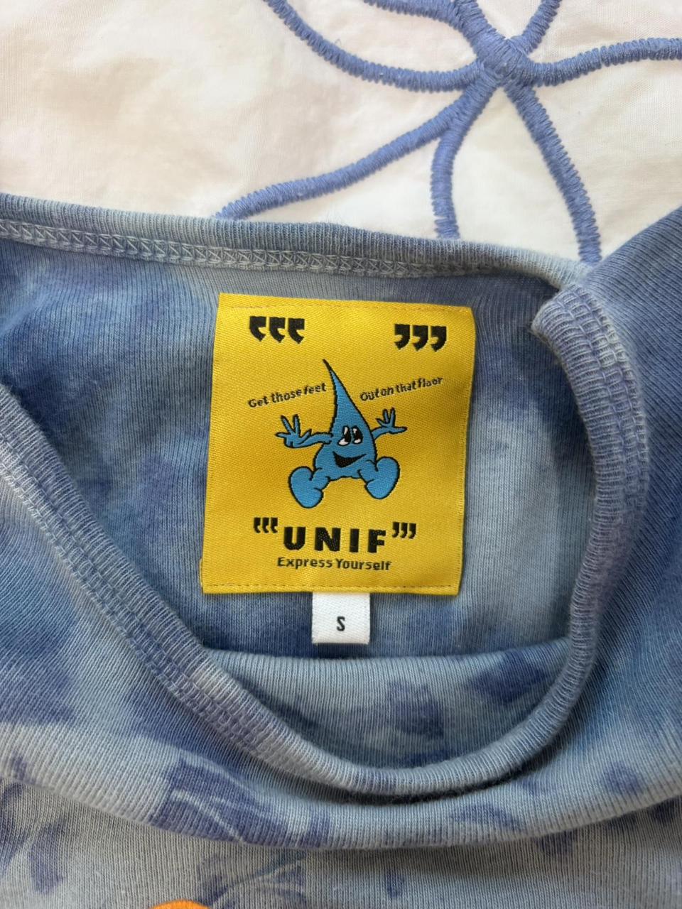 unif morpho 3/4 sleeve tie dye top - Depop