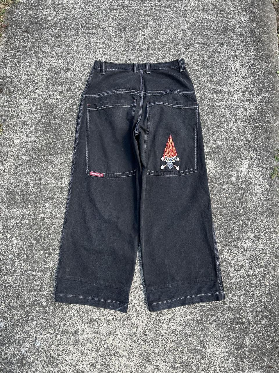 JNCO Flaming Crossbones NFS DO NOT BUY 34x30 - Depop