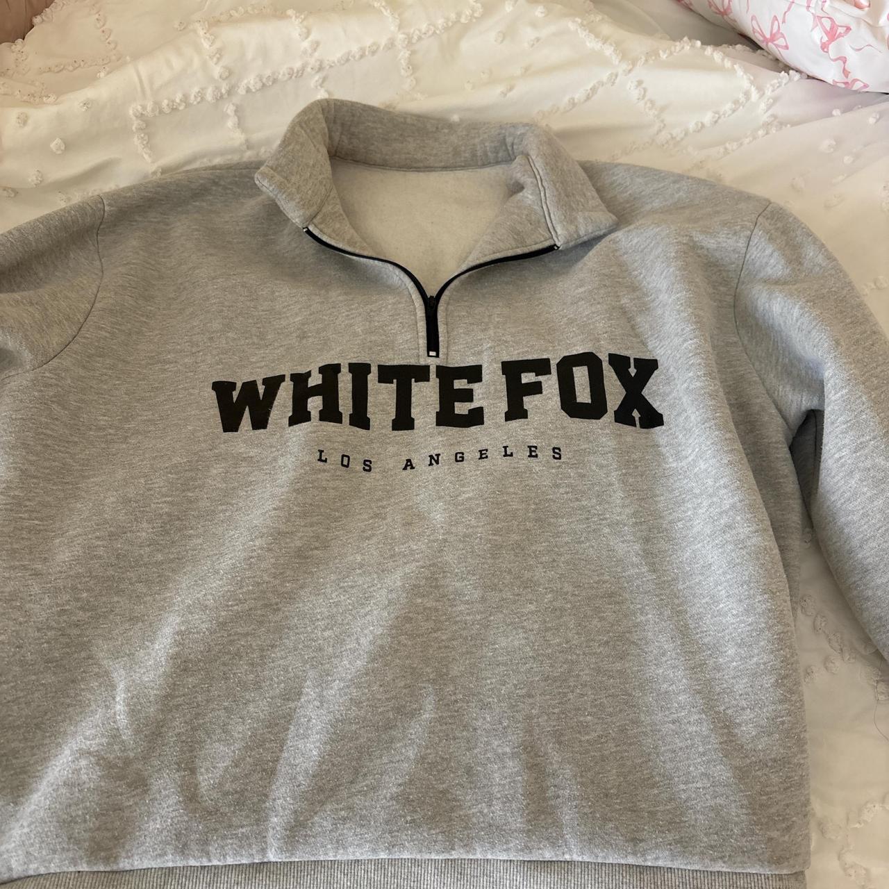 White fox quarter zip, size M, worn a couple times | Depop