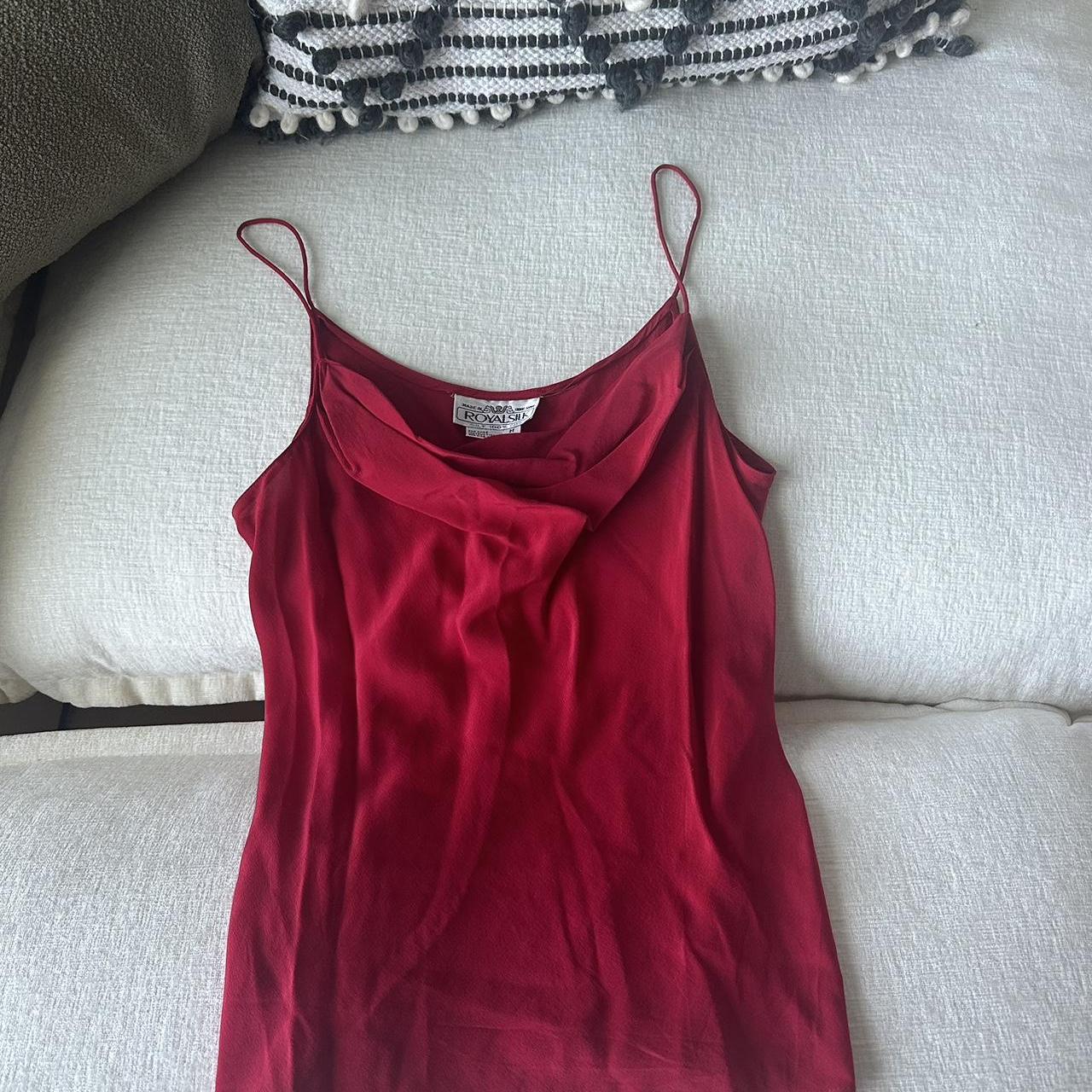 100% Silk red tank - Depop