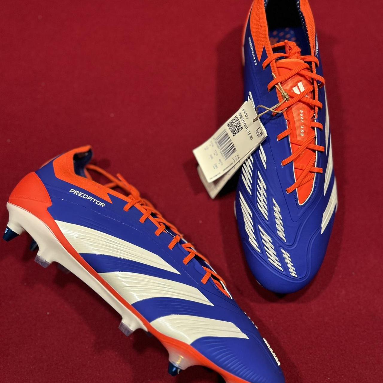Adidas predator laced elite blue and red SG Size UK... | Depop