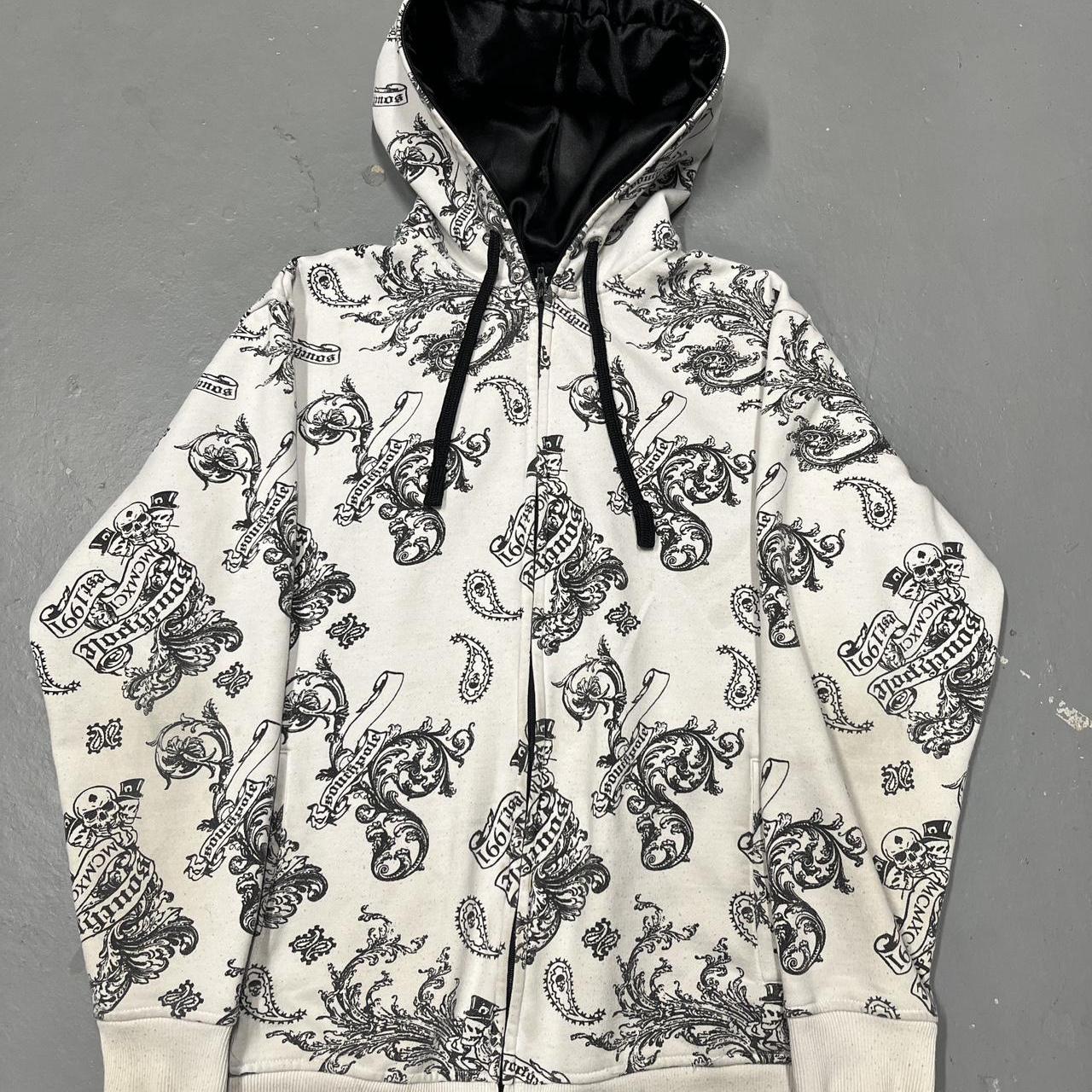 Vintage Grail Aop paisley skull Southpole full zip... | Depop