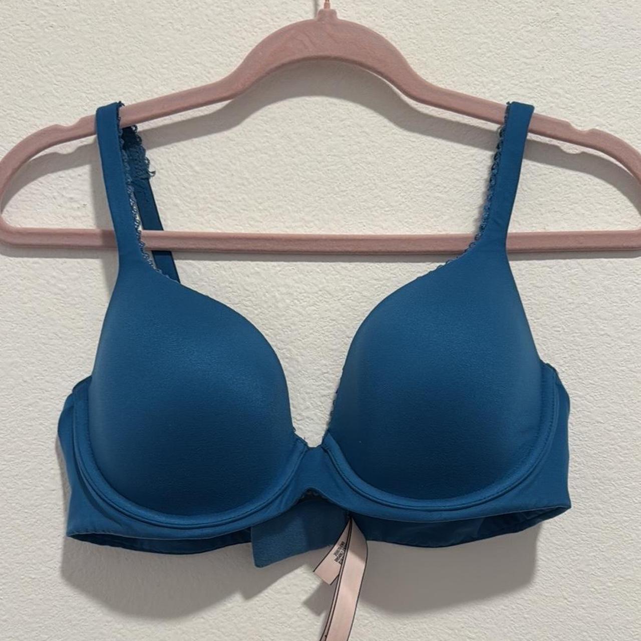Blue lace trim Victoria's Secret bra. 34D Make an... | Depop