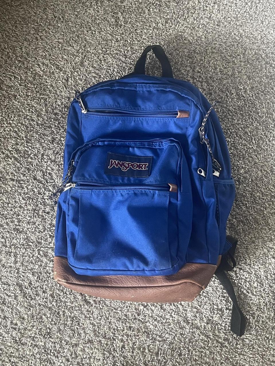 Blue Jansport backpack slightly used - Depop