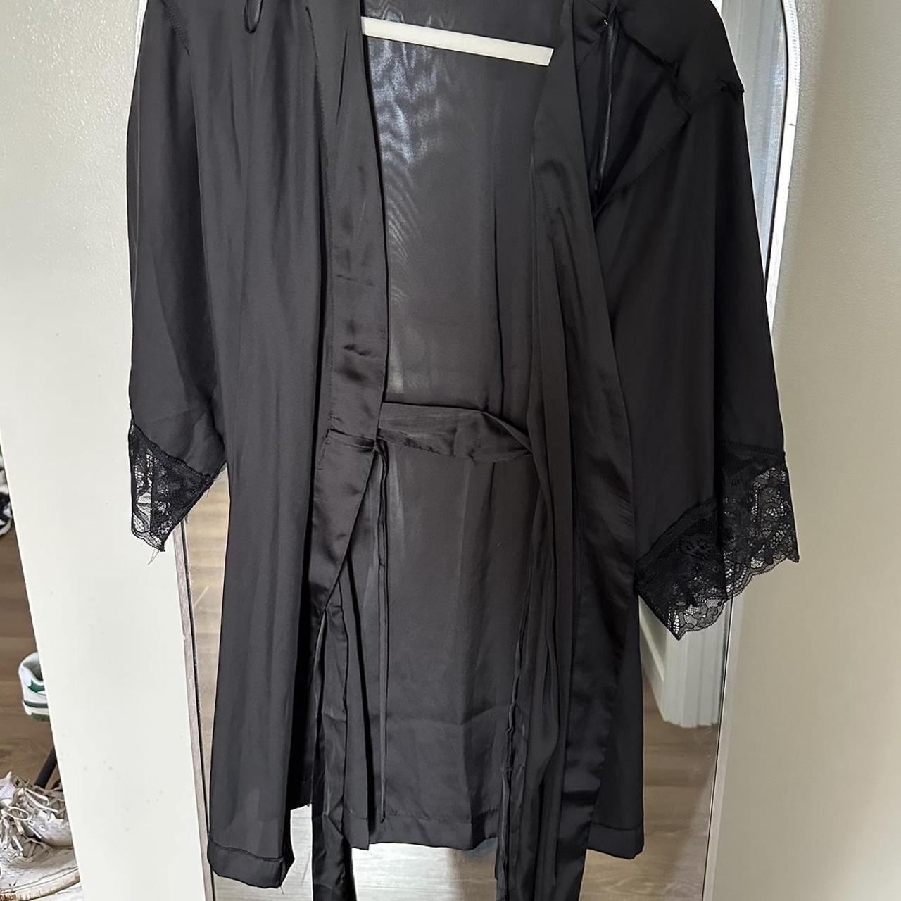 H and m silk black robe - Depop