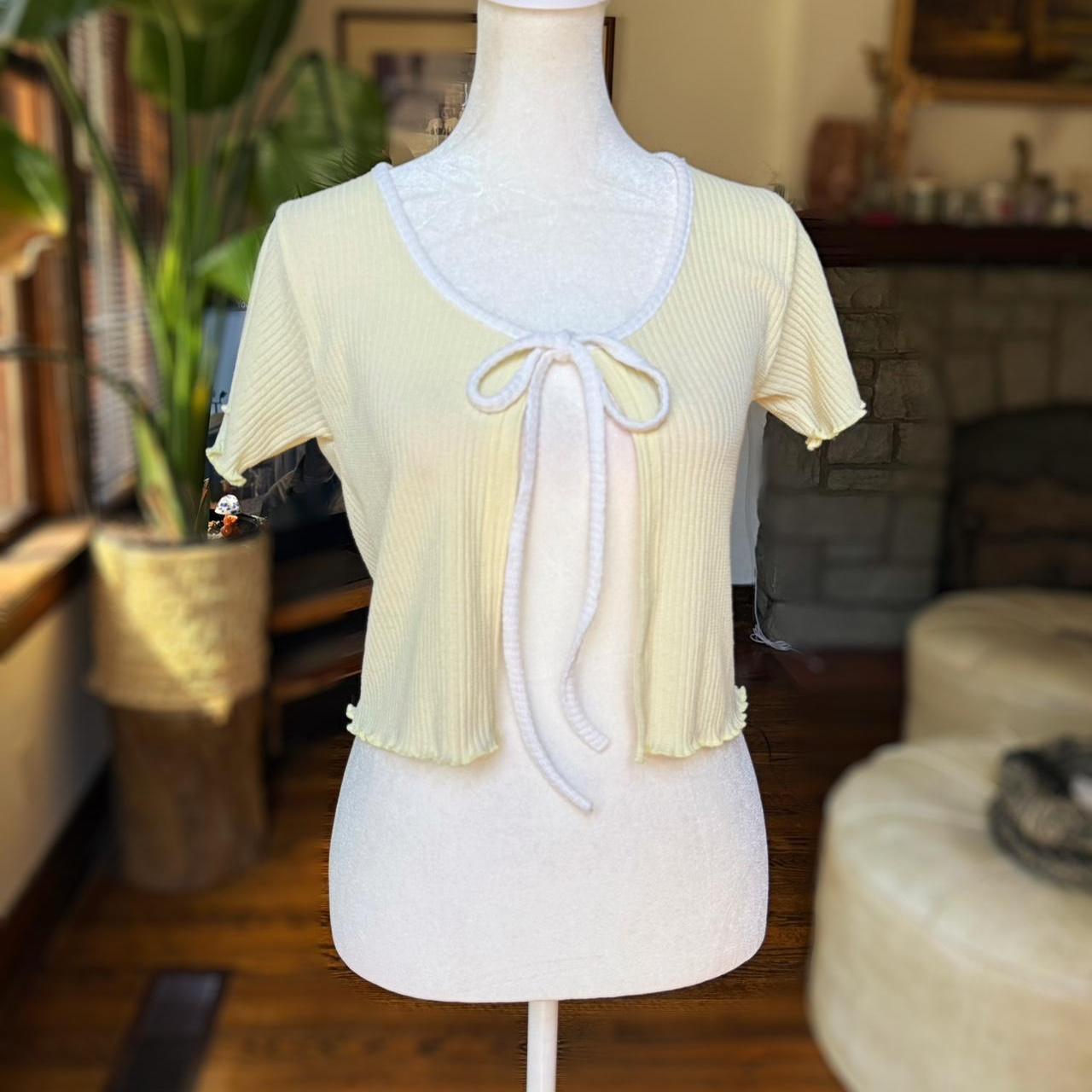 Vintage 90s Fluffy brand tie top Super lightweight... | Depop