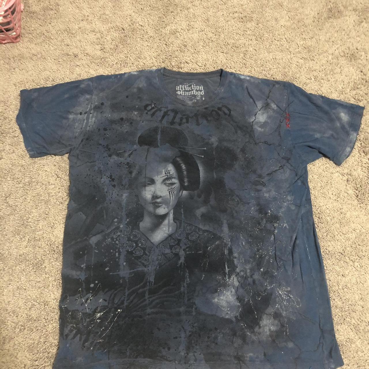 Affliction bamboo girl, has small hole in... - Depop